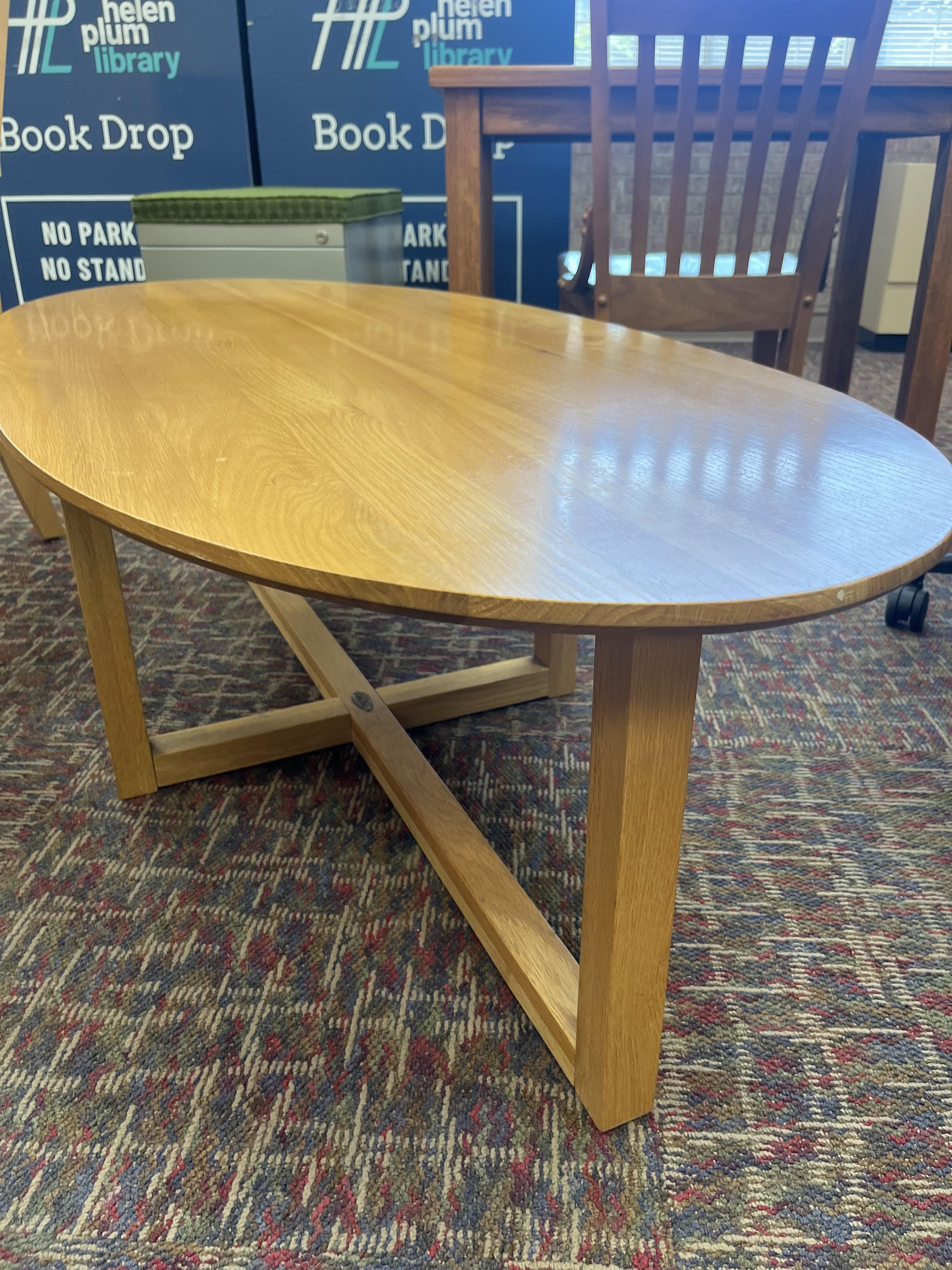 Oblong Wood Table | Reaching Across Illinois Library System