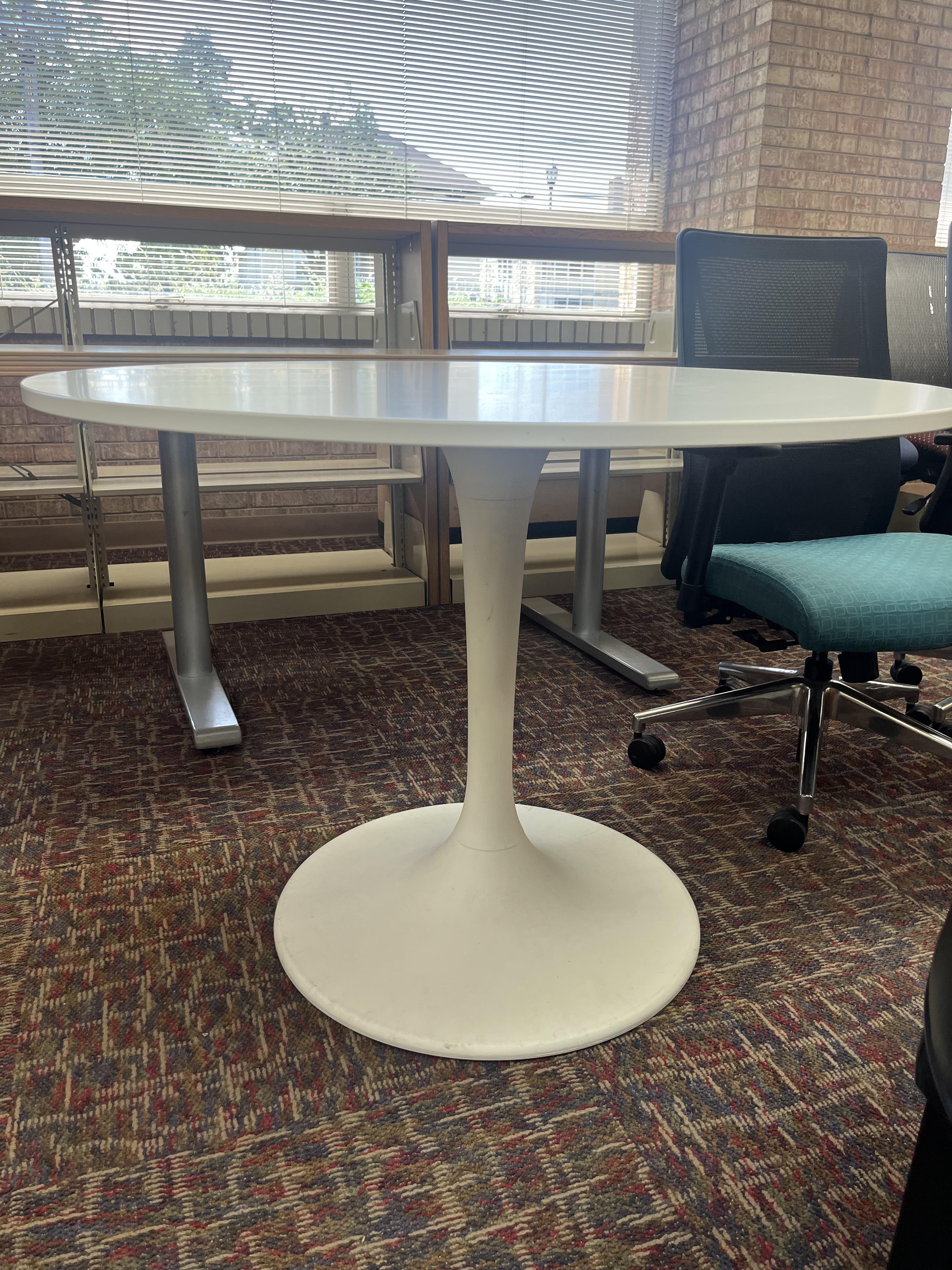 White Round Table - Pending Pickup | Reaching Across Illinois Library ...