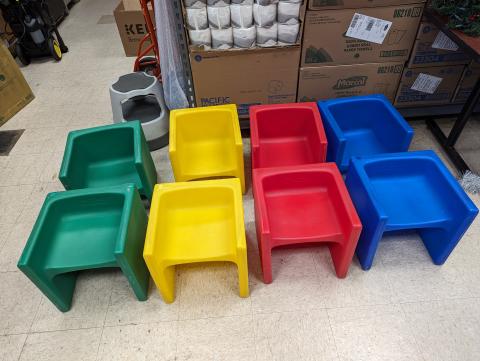 (8) Plastic Block Chairs | Reaching Across Illinois Library System