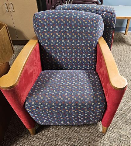Red and Polka Dot Arm Chair (2 available) | Reaching Across Illinois ...