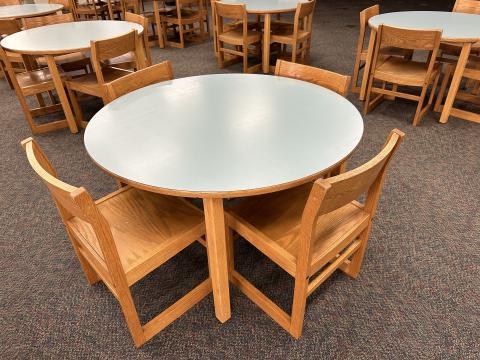 Thirteen round tables with 4 chairs each | Reaching Across Illinois ...